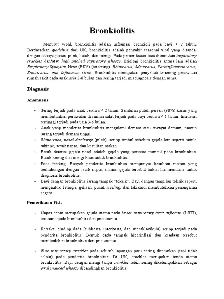 Bronkiolitis | PDF | Kesehatan Holistik