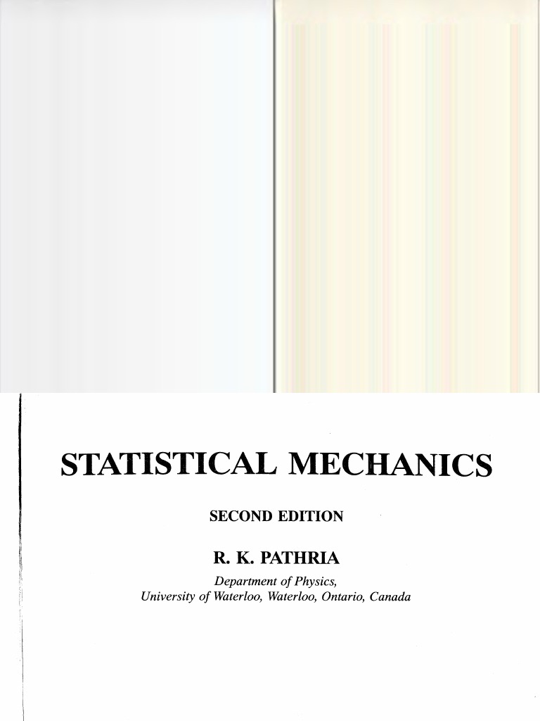 Pathria Statistical Mechanics | PDF