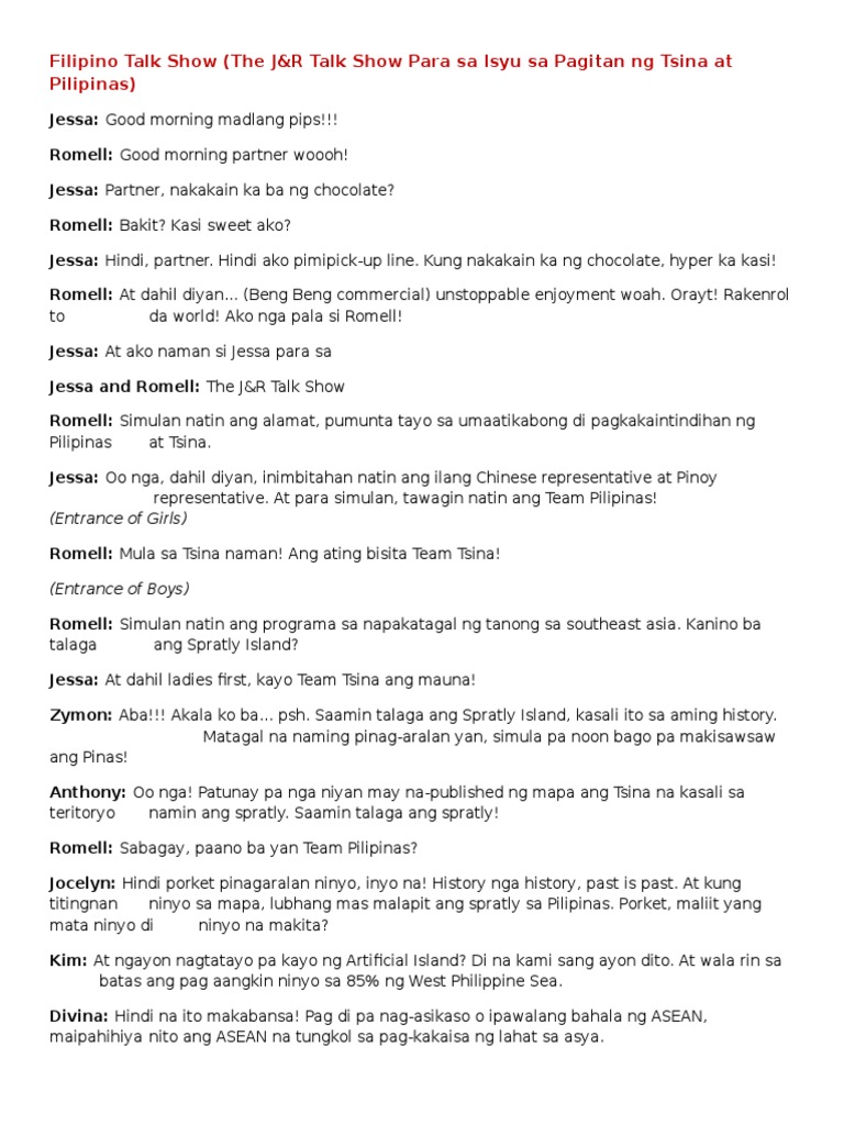 Filipino Talk Show | PDF