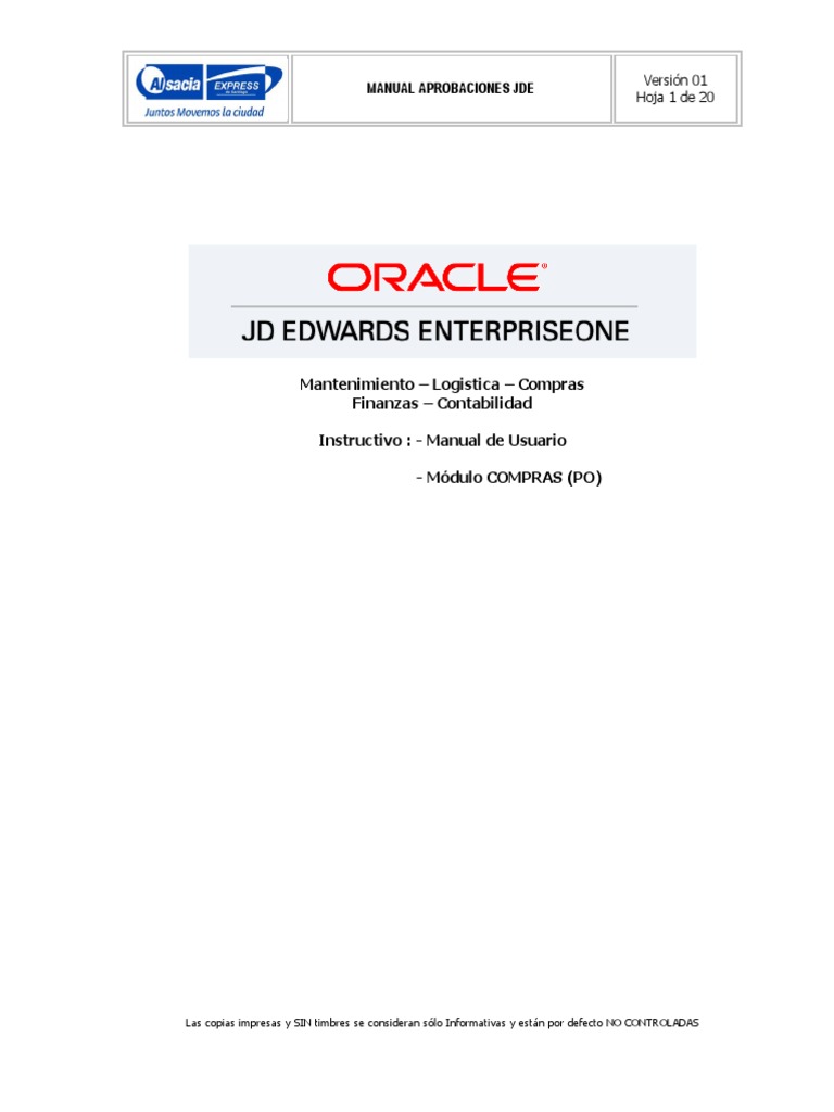 Manual Módulo Compras JDE: Guía Usuario | PDF | Correo electrónico ...