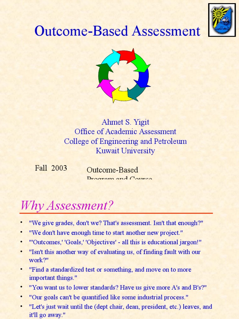 Outcome BasedAssessment 2003 | PDF | Educational Assessment | Evaluation