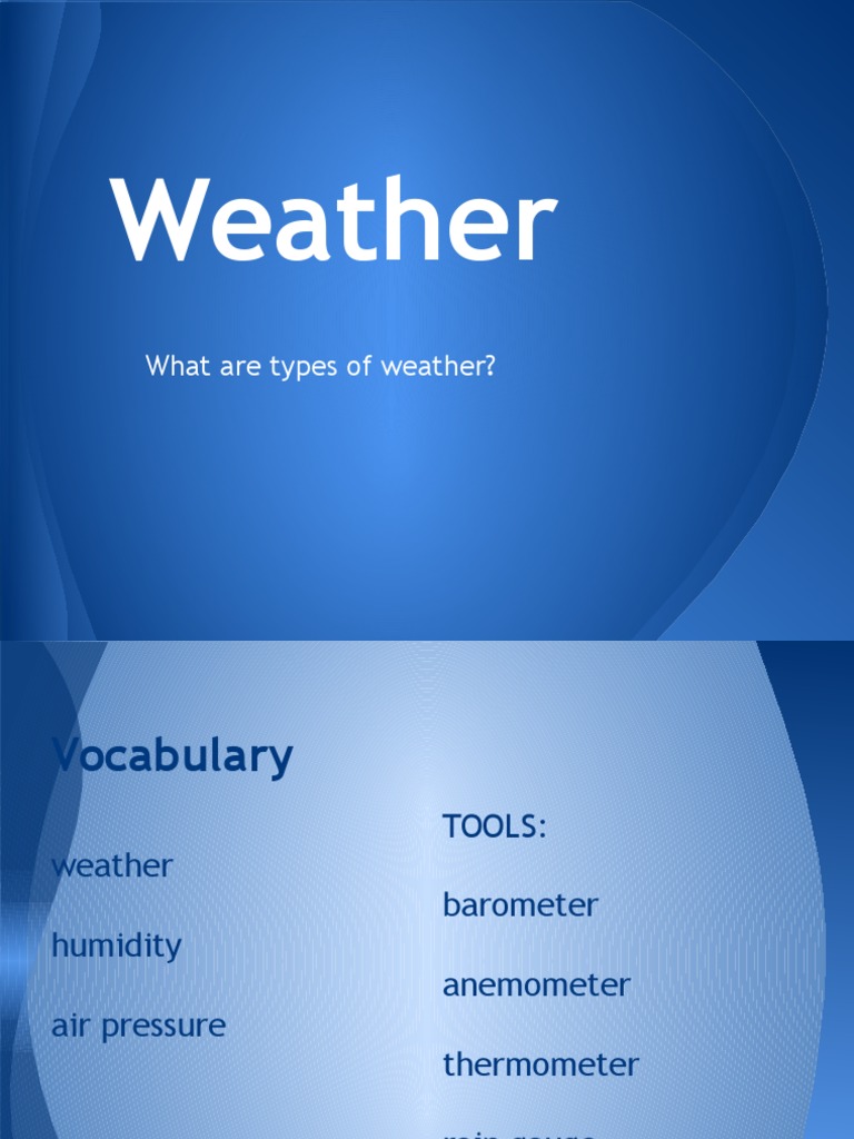 Understanding Weather Types and Tools | PDF