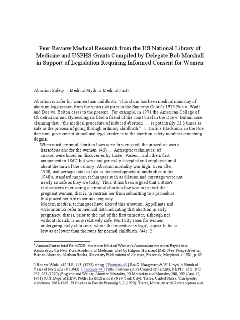 Peer Review Medical Research From The US | PDF | Pregnancy | Miscarriage