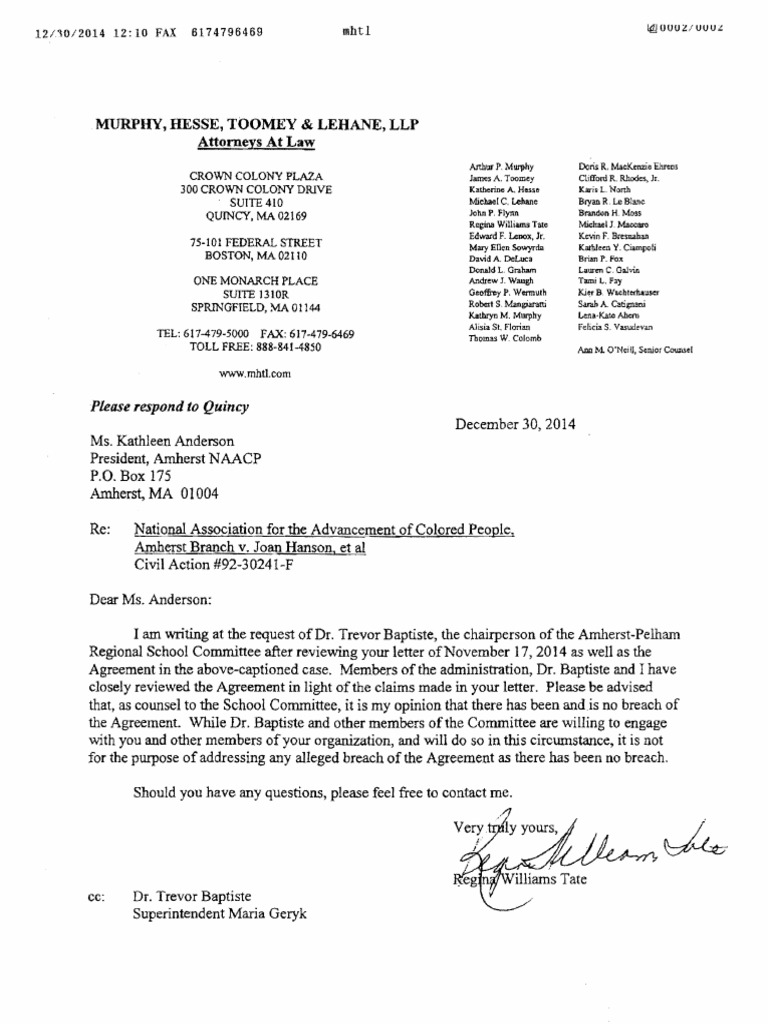 NAACP Complaint Amherst Schools | PDF | National Association For The ...