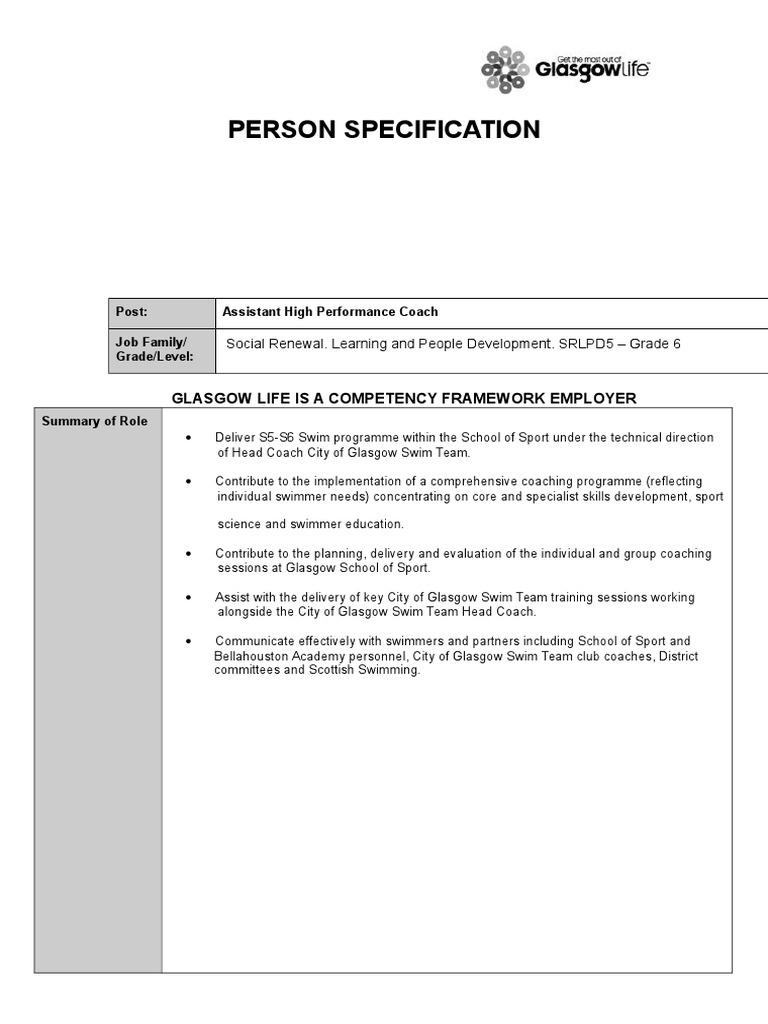 Assistant High Performance Coach Role | PDF | Career & Growth