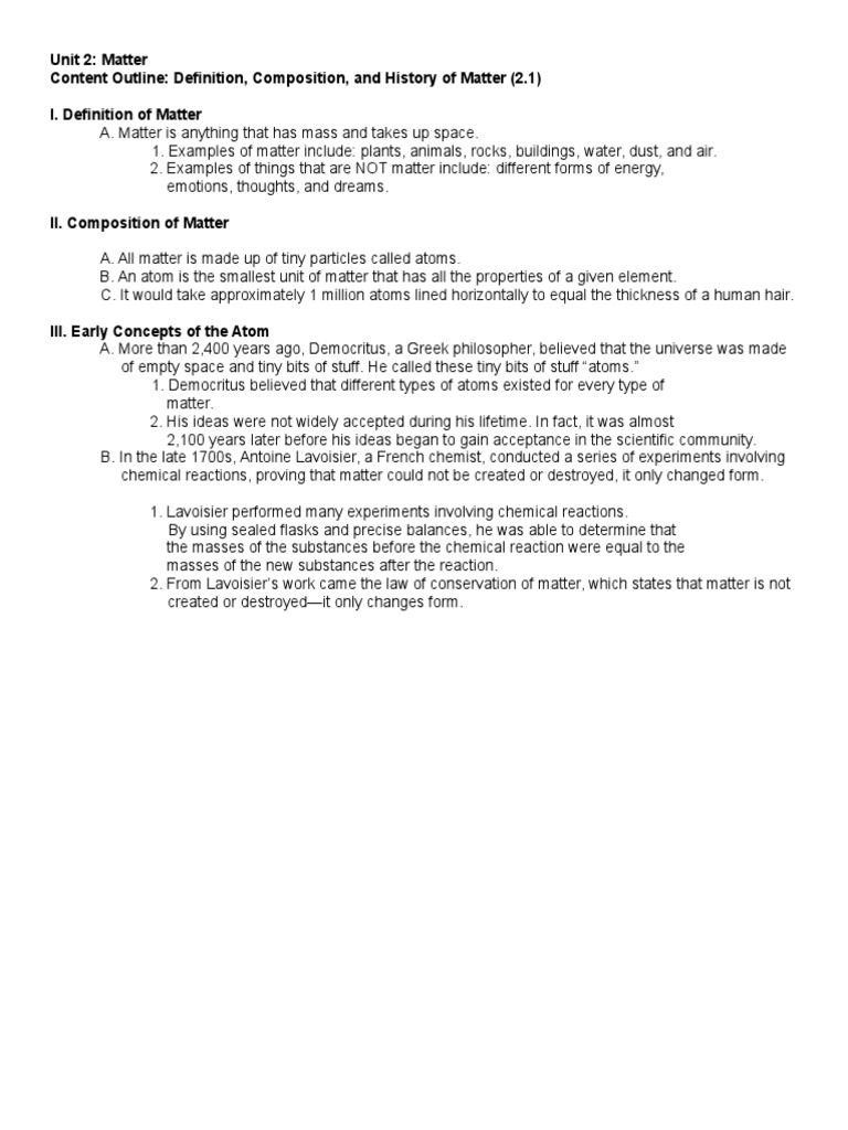 Definition of Matter (2 1) | PDF | Social Science