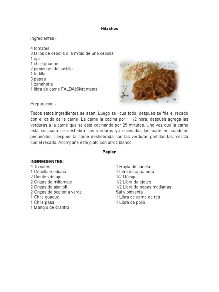 Recetas Típicas de Guatemala | PDF | Caldo | Cilantro