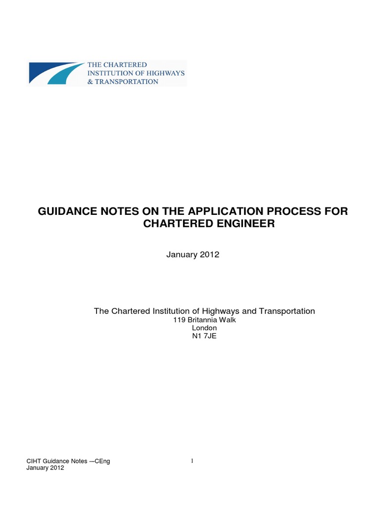 Guidance for Chartered Engineer Application | PDF | Engineering ...