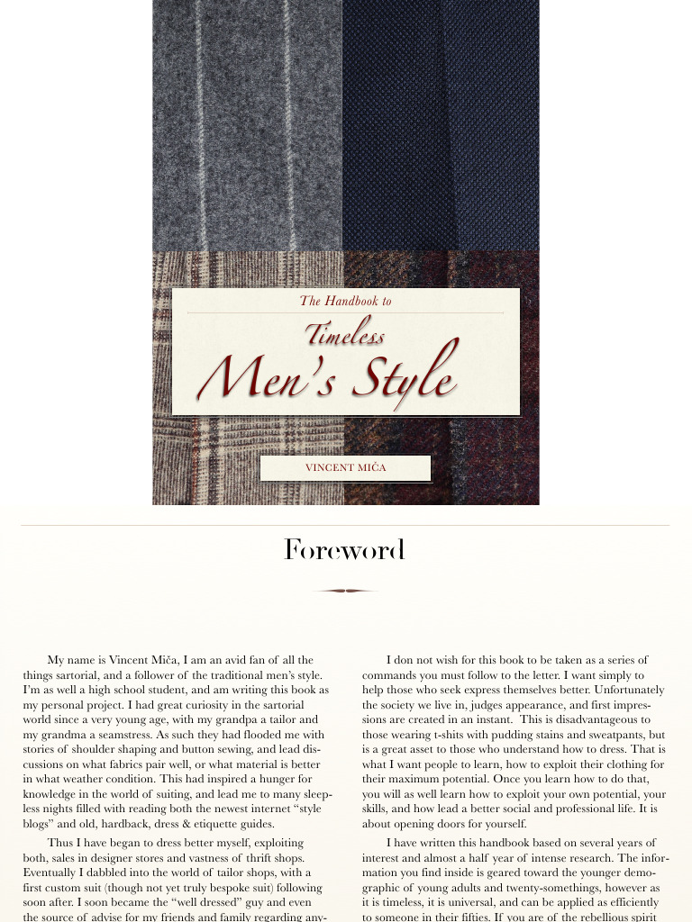 The Handbook To Timeless Men's Style | PDF | Suit (Clothing) | Necktie