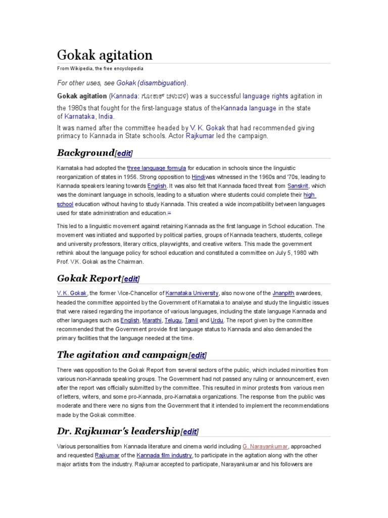 Gokak Agitation | PDF | Water And The Environment | Water