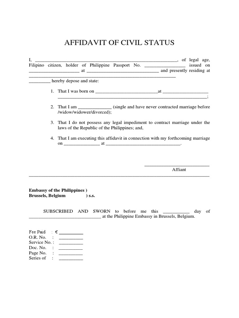 Affidavit of Civil Status | PDF