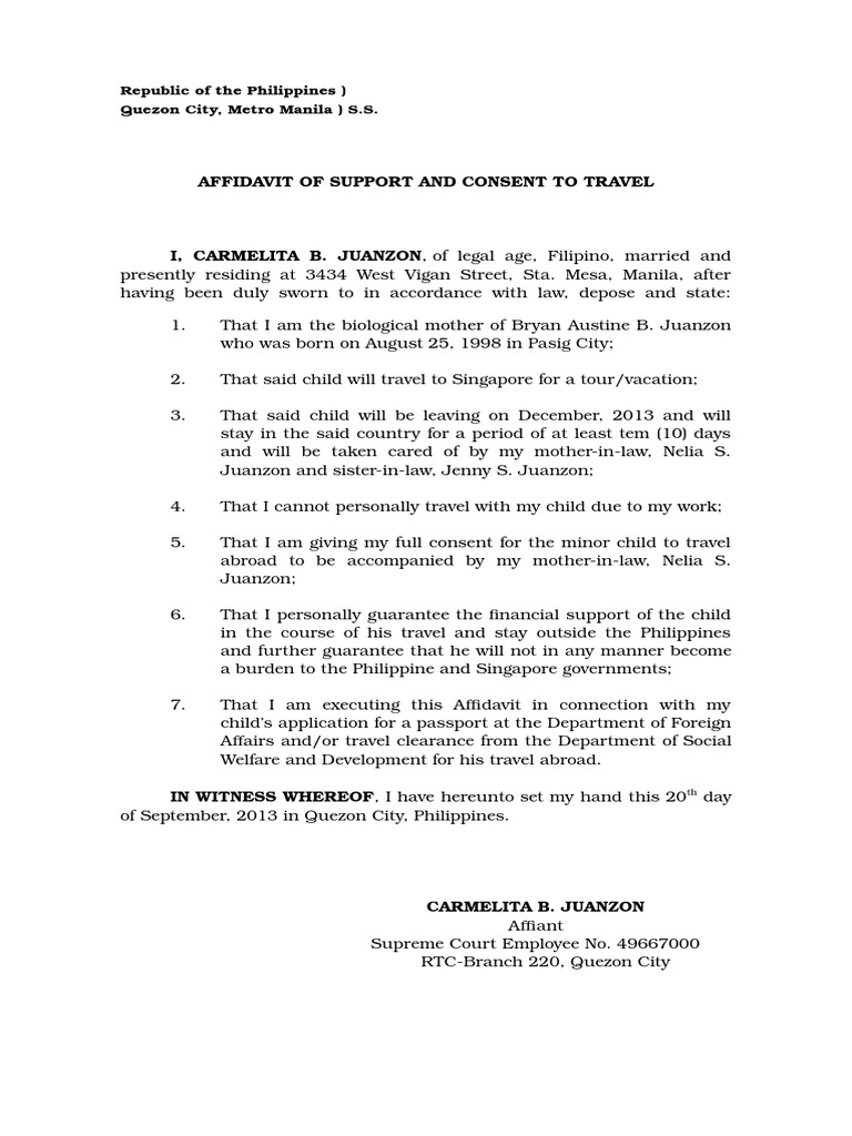 Affidavits | Affidavit | Metro Manila