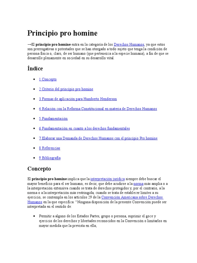 Principio Pro Homine | PDF | Derechos humanos | Constitución