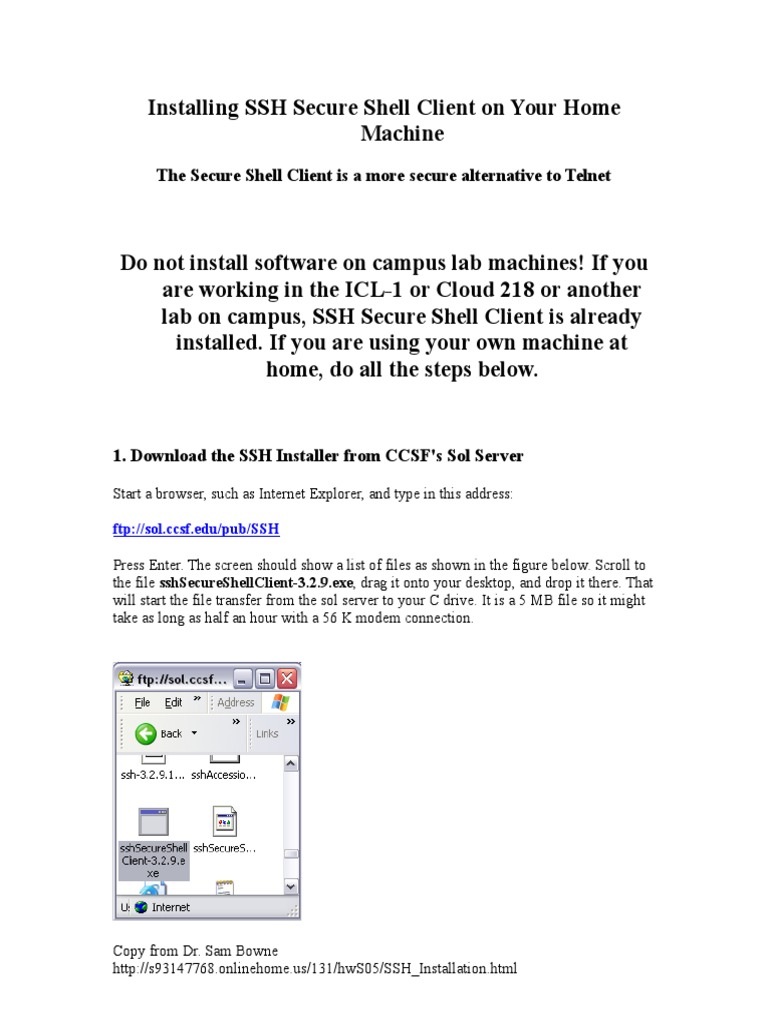 Install SSH Secure Shell Client Guide | PDF | Business