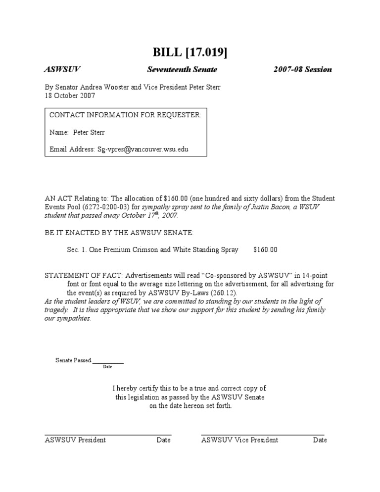 Bill 17.019 | PDF | Politics
