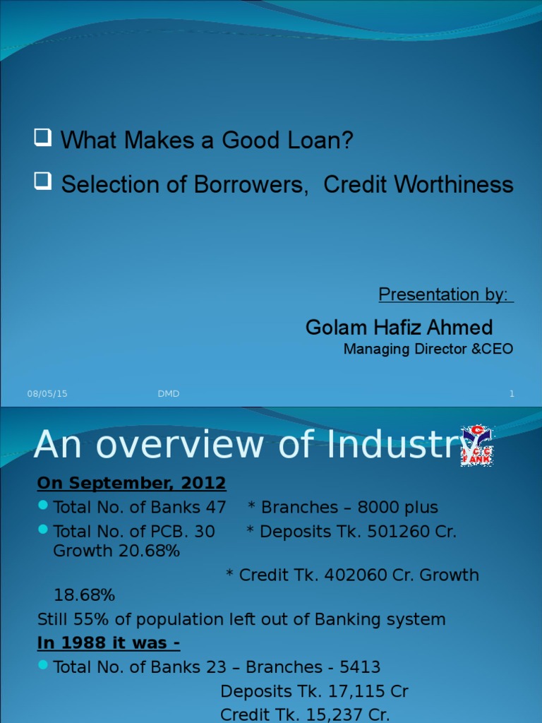 What Makes A Good LoaN | PDF | Loans | Credit