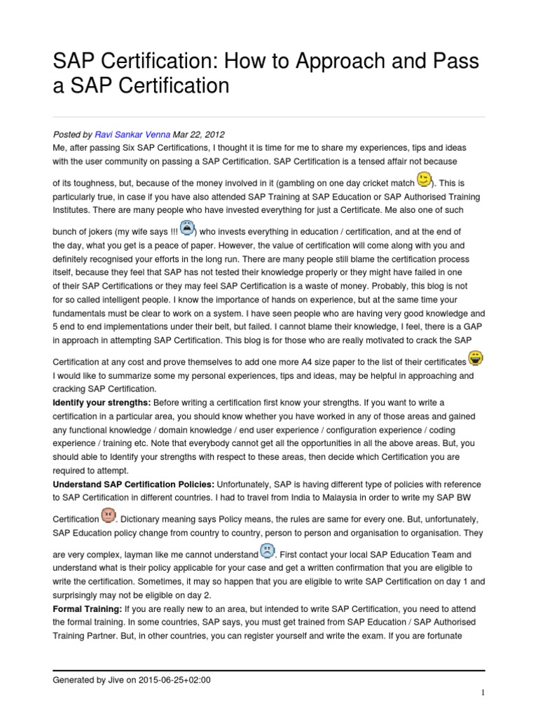 How To Crack A Sap Certification | PDF | Understanding | Knowledge