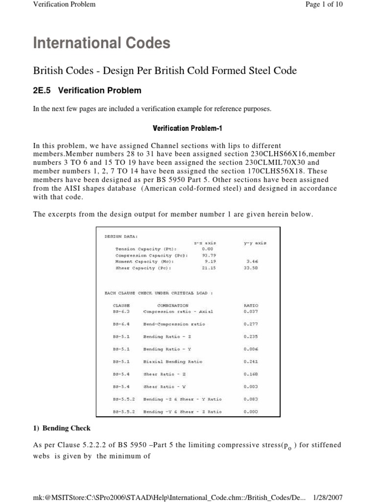 BS Example - Steel | PDF | Bending | Buckling