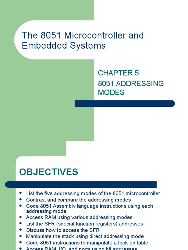 The 8051 Microcontroller and Embedded Systems: 8051 Addressing Modes | PDF | Computer Data ...