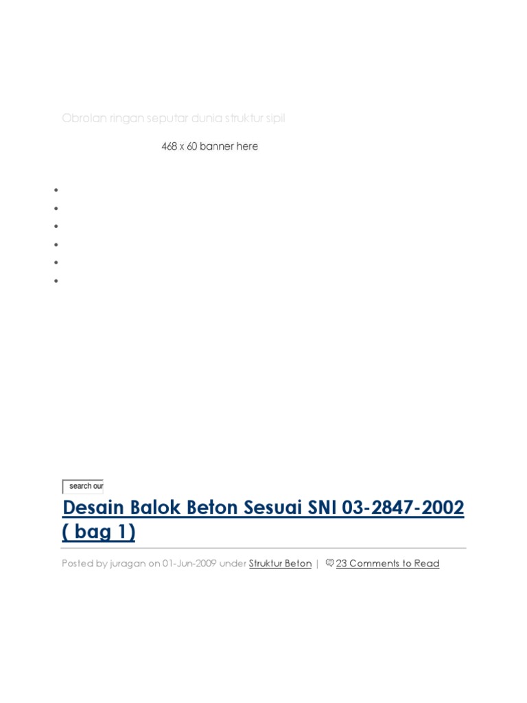 Desain Balok Beton Bertulang SNI | PDF