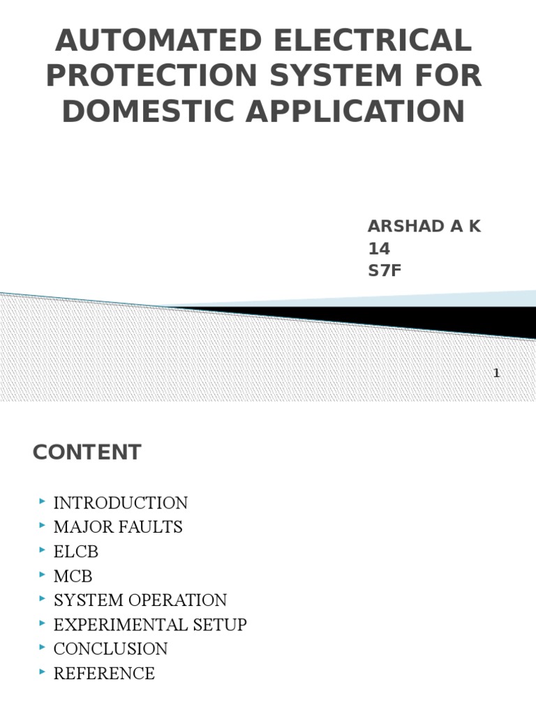 Automated Electrical Protection System For Domestic Application | PDF ...