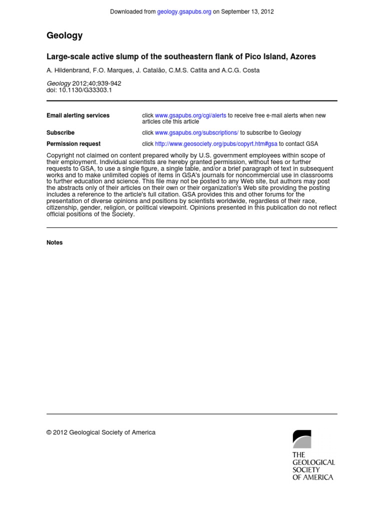 Geology: Large-Scale Active Slump of The Southeastern Flank of Pico ...