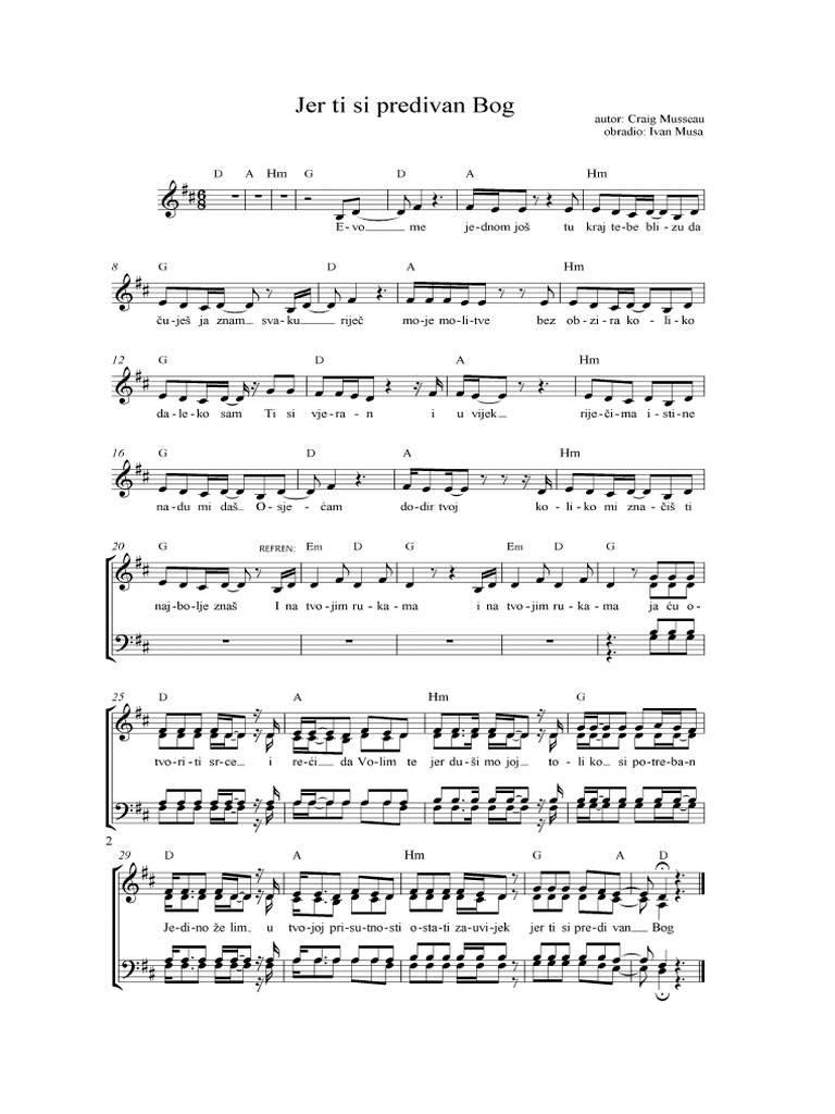 Jer Ti Si Predivan Bog, Evo Me, Na Tvojim Rukama (Autor - Craig Musseau ...