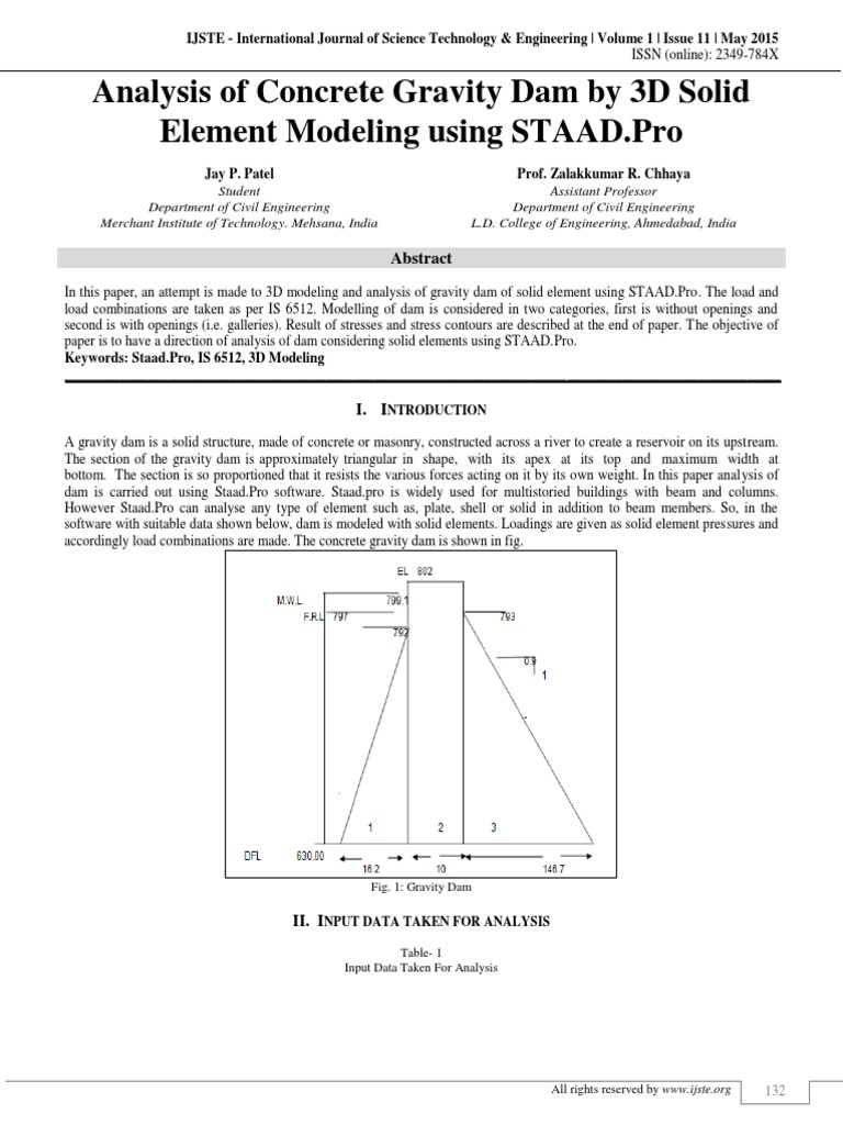 3D Gravity Dam Analysis Using STAAD.Pro | PDF | Dam | Stress (Mechanics)