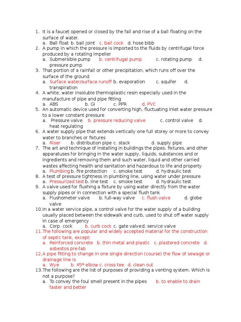 Building Utilities Reviewer | PDF | Sanitary Sewer | Valve