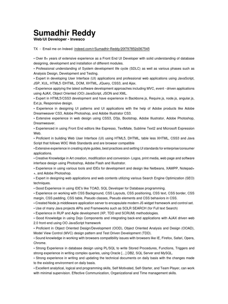 Resume | PDF | Java Script | J Query