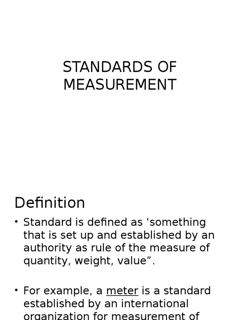 Standards of Measurement | PDF | Metre | Measurement