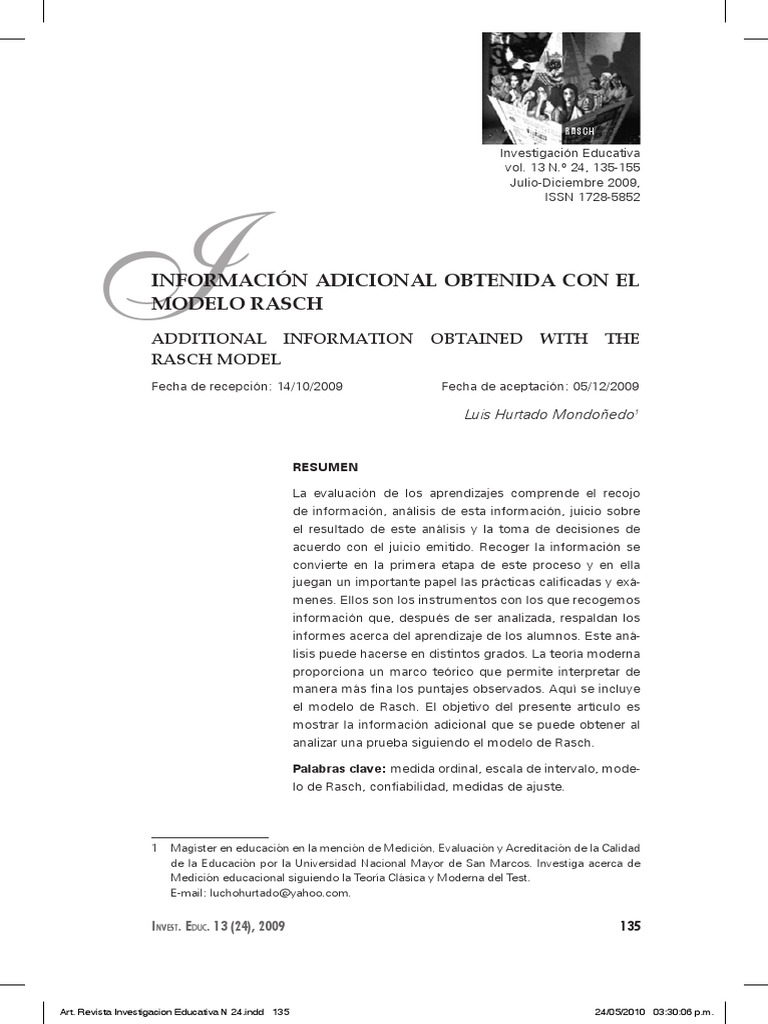 Modelo Rasch | Prueba (Evaluación) | Medición