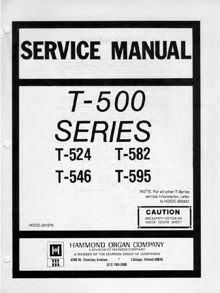Hammond - t500 Series t524 t582 t546 t595 | PDF | Amplifier | Power Supply