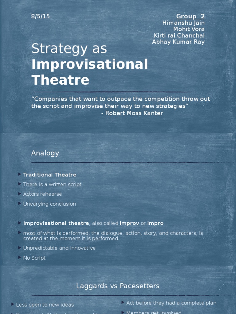 Strategy As: Improvisational Theatre | PDF | Improvisation ...