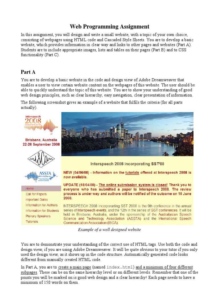 Web Programming Assignment Pdf Hyperlink Websites