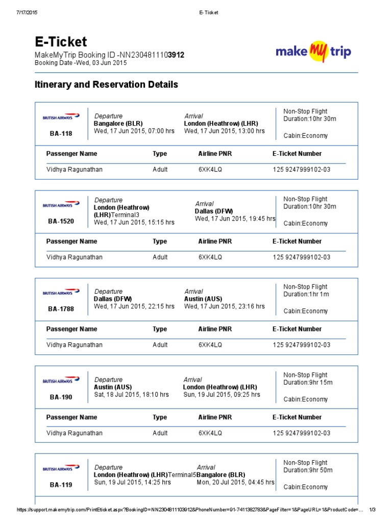 E-Ticket.pdf | Travel Visa | Airlines