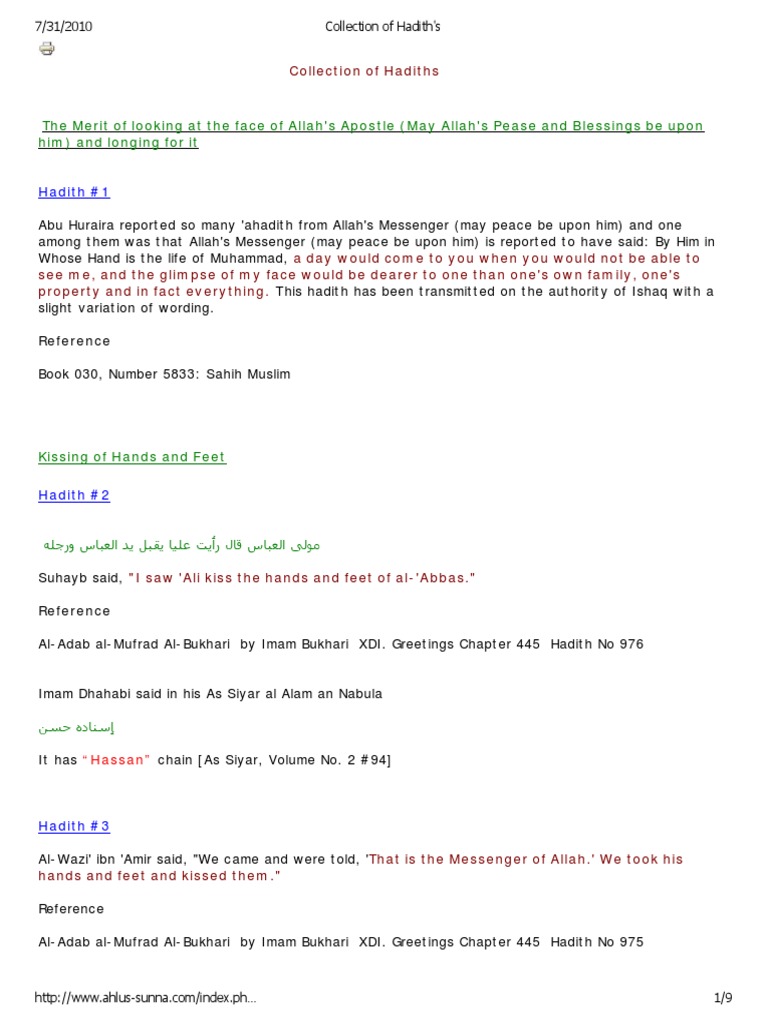 Collection of Hadith's | PDF | Hadith | Ali