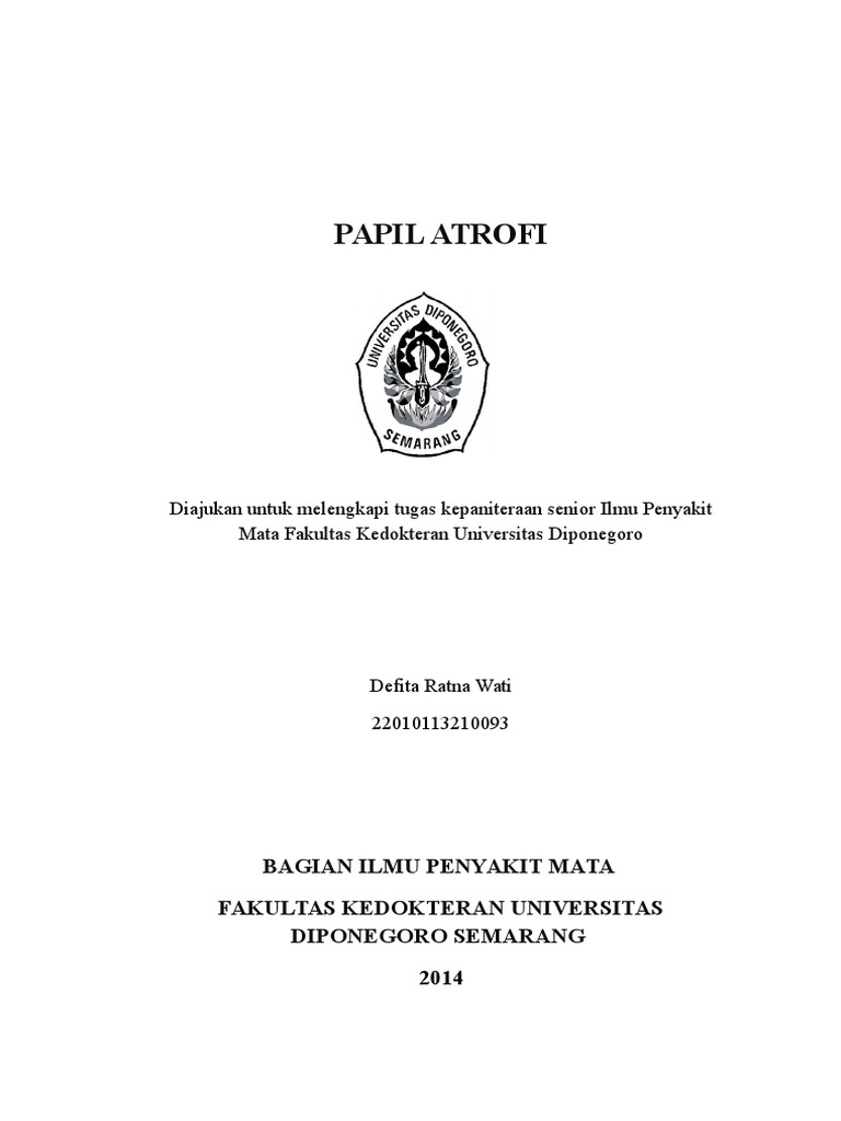 Atrofi Papil Saraf Optikus: Definisi dan Etiologi | PDF