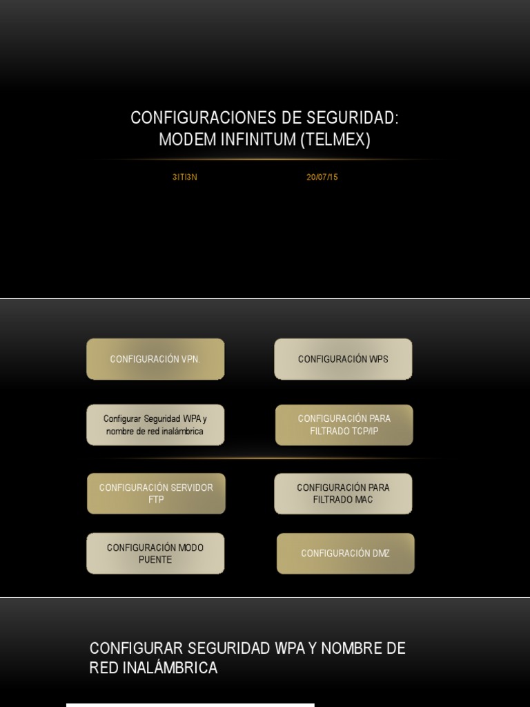 Configuracion de Modem Infinitum | PDF | Enrutador (Computación ...