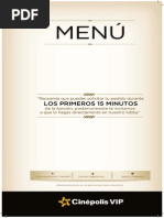 Menu Cinepolis Vip | PDF | Bebida | Bebidas alcohólicas