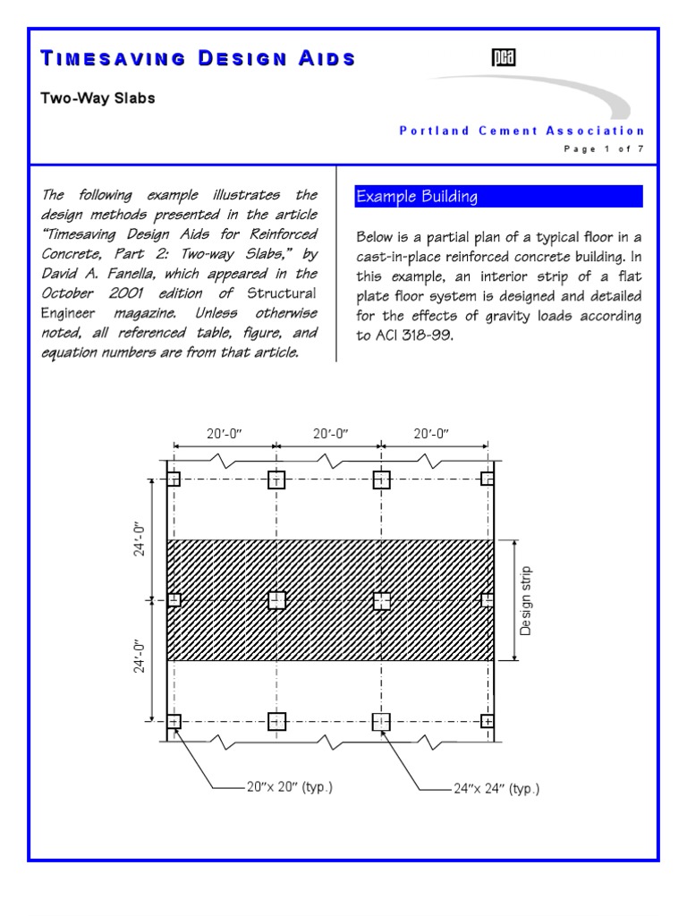 PCA TIME SAVING DESIGN AIDS - Two-Way Slabs | PDF | Bending | Concrete