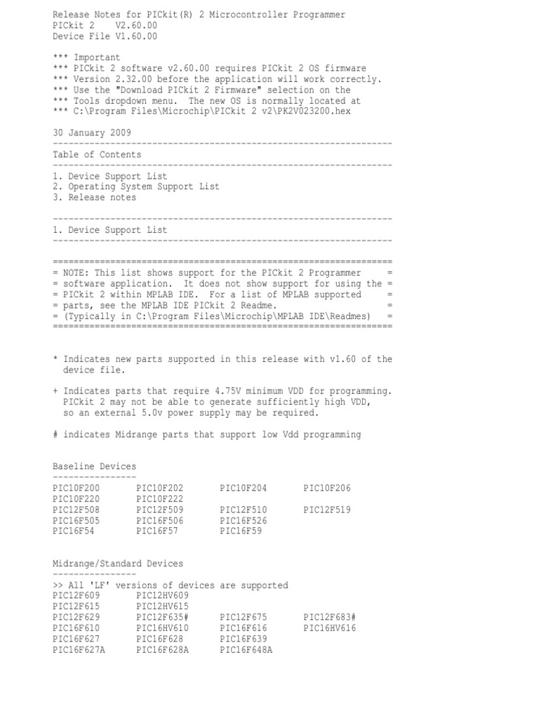 Listado de Microprocesadores de Pickit2 | PDF | Pic Microcontroller | Booting