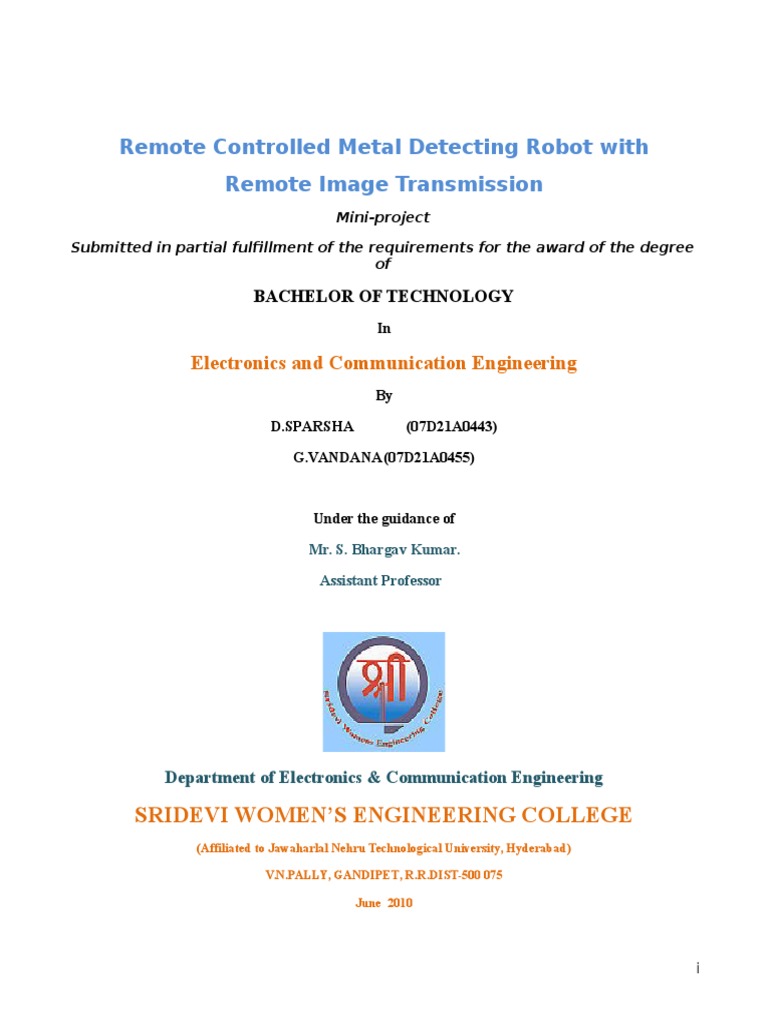 Remote Controlled Metal Detecting Robot With Remote Image Transmission ...