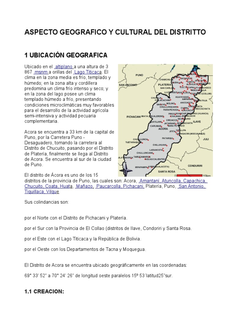 Temas Del Distrito de Acora | PDF | Bolivia | Clima templado