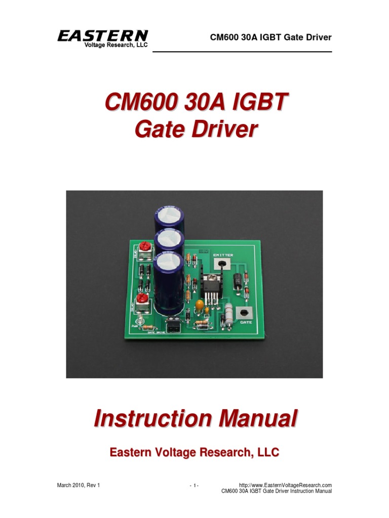 Cm600gatedriver Manualrev1 | PDF | Mains Electricity | Switch