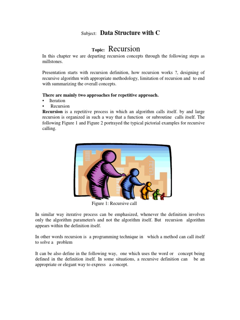Recursion: Data Structure With C | PDF | Recursion | Subroutine