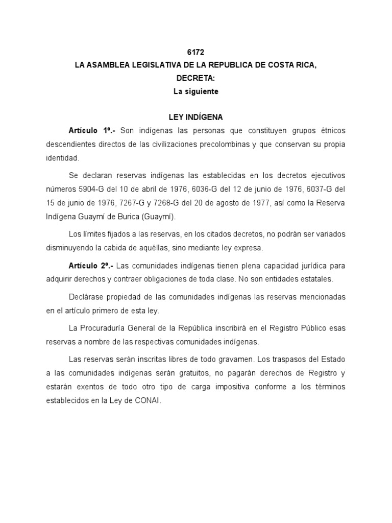 Ley Indígena | PDF | Gente indígena | Dominio eminente