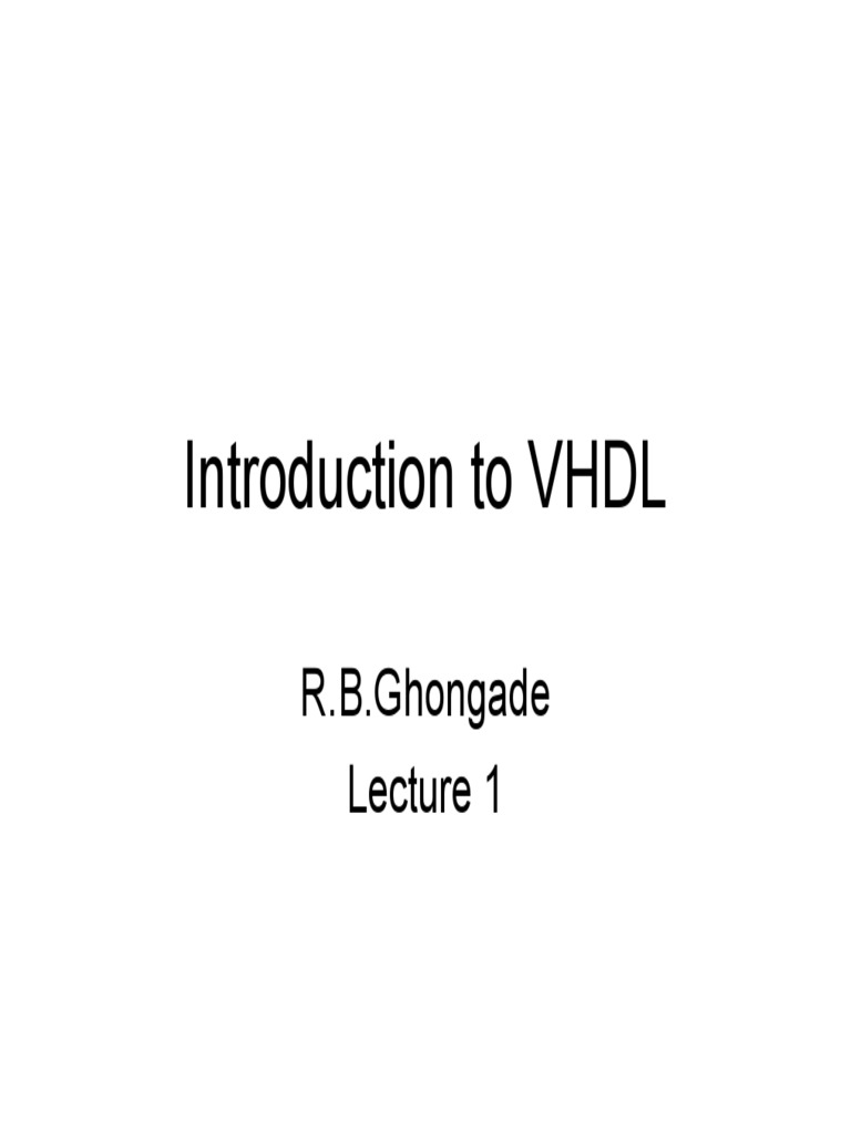 VHDL Lectures | PDF | Vhdl | Data Type