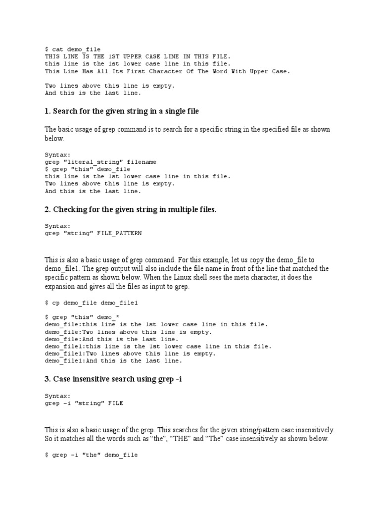 Grep Command Tutorial | PDF | Regular Expression | Filename