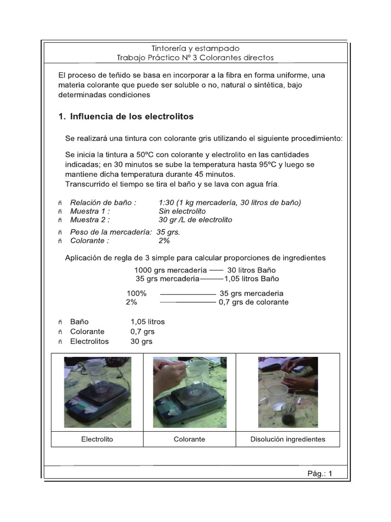 TP3 - Tintorería y Estampado - Colorantes Directos - Influencia ...